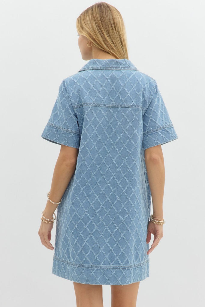 Distressed Diamond Pattern Mini Dress – C'est La Vie